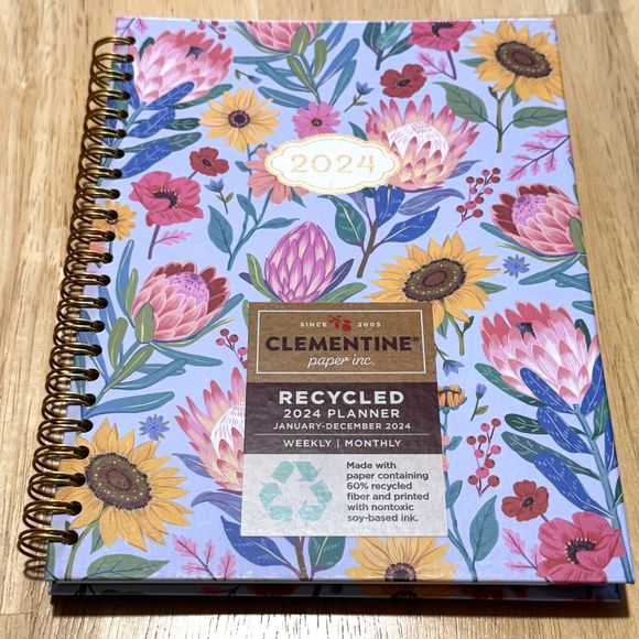 Clementine | Office | 224 Planner Monthly Weekly Layout Spiral Notes ...